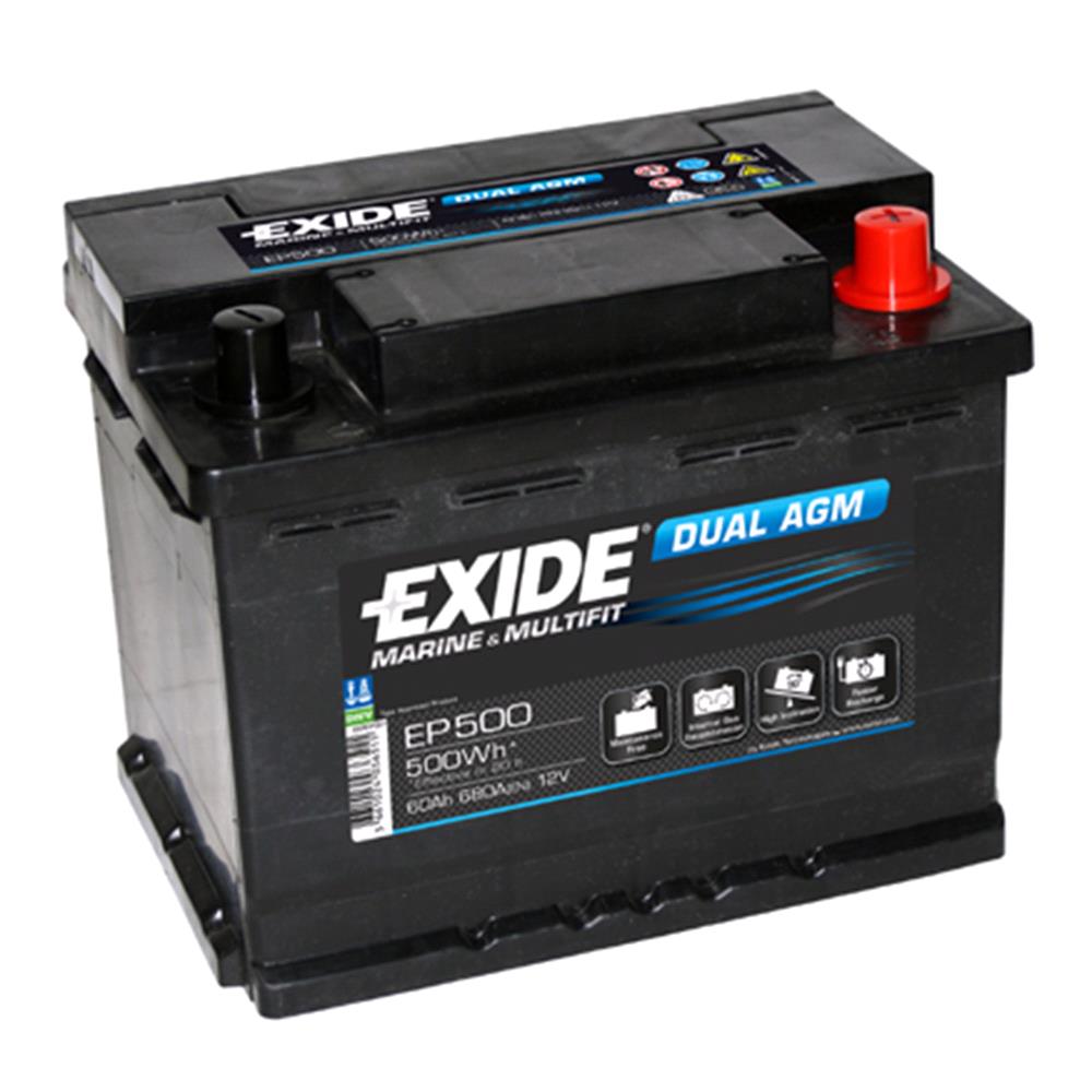 Exide Ep500 Dual Agm Marine & Leisure Battery For | MicksGarage